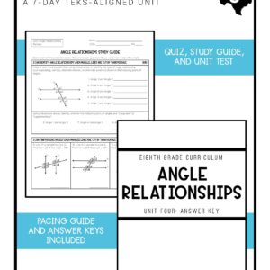 Angle Relationships Unit 8th Grade TEKS - Maneuvering the Middle