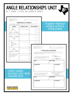 Angle Relationships Unit 8th Grade TEKS - Maneuvering the Middle