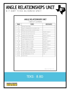 Angle Relationships Unit 8th Grade TEKS - Maneuvering the Middle