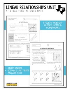 Linear Relationships Unit 8th Grade TEKS - Maneuvering the Middle