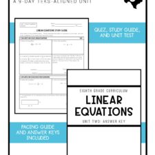 Linear Equations Unit 8th Grade TEKS - Maneuvering the Middle