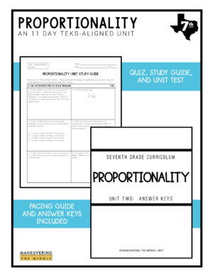 Proportionality Unit 7th Grade TEKS - Maneuvering the Middle