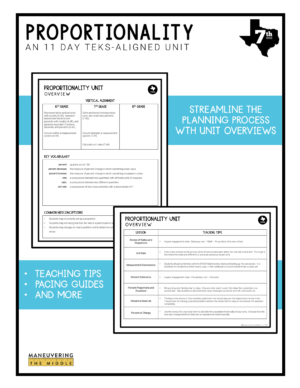 Proportionality Unit 7th Grade TEKS - Maneuvering the Middle