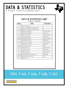 Data and Statistics Unit 7th Grade TEKS - Maneuvering the Middle