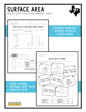 Surface Area Unit 7th Grade TEKS - Maneuvering the Middle