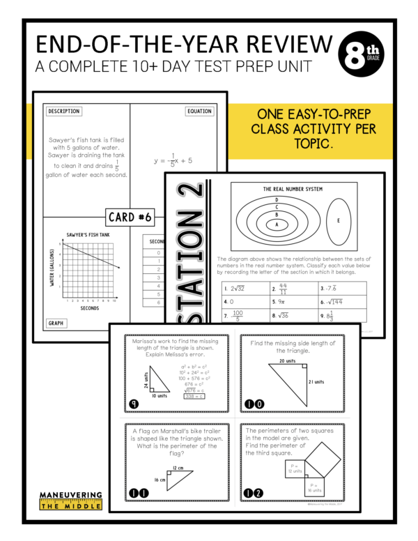 Test Prep Unit 8th Grade CCSS - Maneuvering the Middle