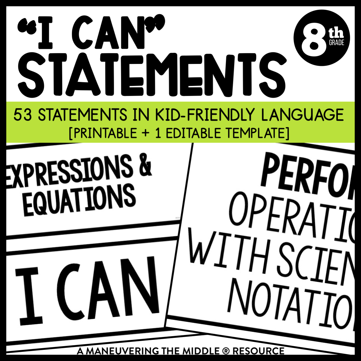 I Can Statements 8th Grade CCSS CCSS Maneuvering The Middle I Can Statements 8th Grade CCSS CCSS Maneuvering The Middle