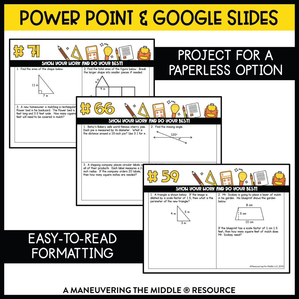 Daily Math Warm-Ups 7th Grade CCSS - Maneuvering the Middle