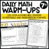 Daily Math Warm-Ups 7th Grade CCSS - Maneuvering the Middle