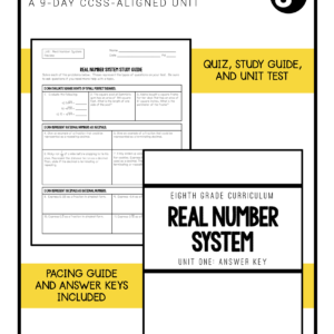 Real Number System Unit 8th Grade CCSS - Maneuvering the Middle