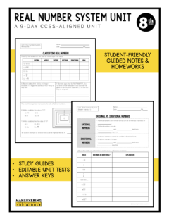 Real Number System Unit 8th Grade CCSS - Maneuvering the Middle