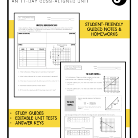 Linear Relationships Unit 8th Grade CCSS - Maneuvering the Middle