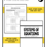 Systems of Equations Unit 8th Grade CCSS - Maneuvering the Middle