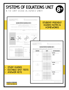 Systems of Equations Unit 8th Grade CCSS - Maneuvering the Middle
