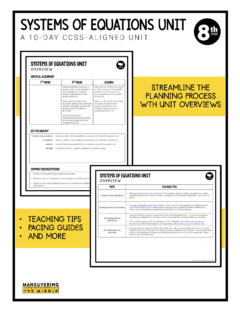 Systems of Equations Unit 8th Grade CCSS - Maneuvering the Middle
