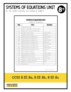 Systems of Equations Unit 8th Grade CCSS - Maneuvering the Middle