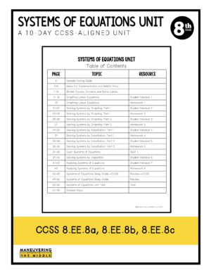 Systems of Equations Unit 8th Grade CCSS - Maneuvering the Middle