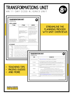 Transformations Unit 8th Grade CCSS - Maneuvering the Middle