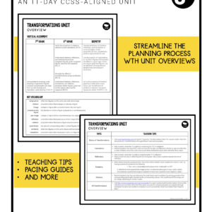 Transformations Unit 8th Grade CCSS - Maneuvering the Middle