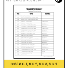 Transformations Unit 8th Grade CCSS - Maneuvering the Middle