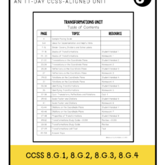 Transformations Unit 8th Grade CCSS - Maneuvering the Middle