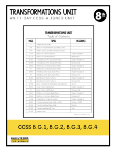 Transformations Unit 8th Grade CCSS - Maneuvering the Middle