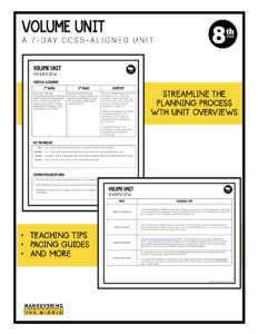 Volume Unit 8th Grade CCSS - Maneuvering the Middle
