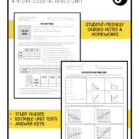 Scatter Plots and Data Unit 8th Grade CCSS - Maneuvering the Middle