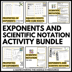 Exponents and Scientific Notation Activity Bundle 8th Grade ...