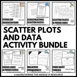 Scatter Plots and Data Activity Bundle 8th Grade - Maneuvering the Middle