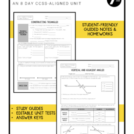 Angle Measures and Triangles Unit 7th Grade CCSS - Maneuvering the Middle