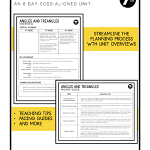 Angle Measures and Triangles Unit 7th Grade CCSS - Maneuvering the Middle