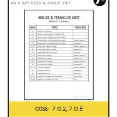 Angle Measures and Triangles Unit 7th Grade CCSS - Maneuvering the Middle