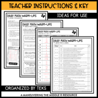 Daily Math Warm-Ups 7th Grade TEKS - Maneuvering the Middle