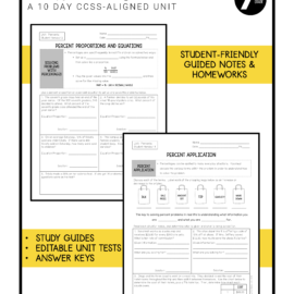 Percents Unit 7th Grade CCSS - Maneuvering the Middle