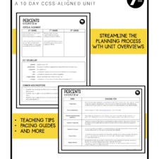 Percents Unit 7th Grade CCSS - Maneuvering the Middle