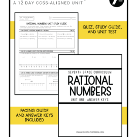Rational Number Operations Unit 7th Grade CCSS - Maneuvering the Middle