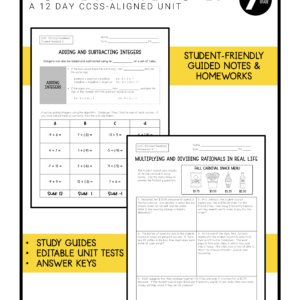 Rational Number Operations Unit 7th Grade CCSS - Maneuvering the Middle