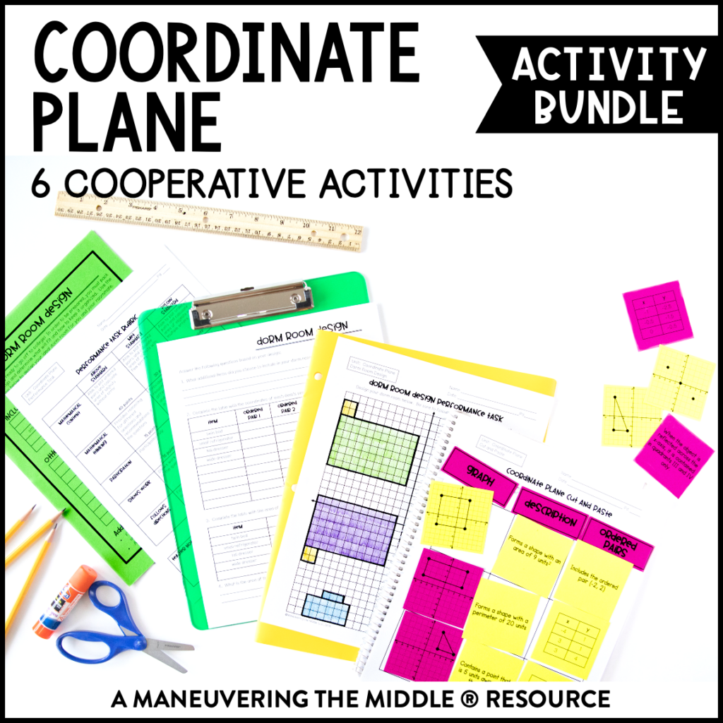 Coordinate Plane Activity Bundle 6th Grade - Maneuvering the Middle