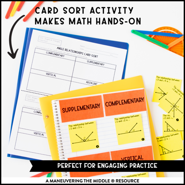 Angle Relationships Activity Bundle 7th Grade - Maneuvering the Middle