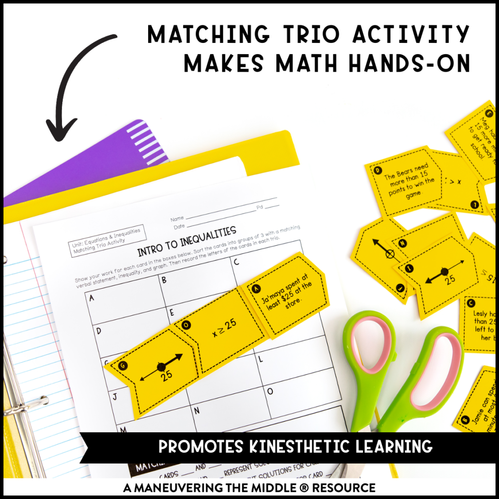 Inequalities Activity Bundle 7th Grade - Maneuvering the Middle