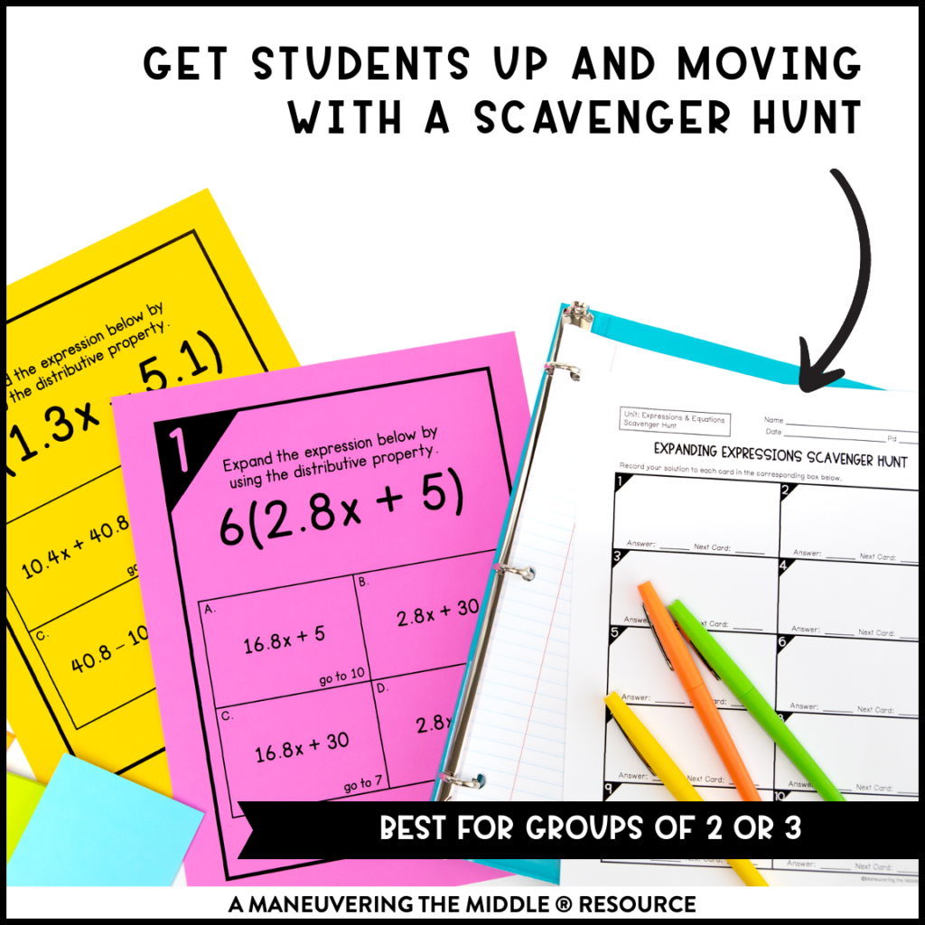 Expressions and Equations Activity Bundle 7th Grade - Maneuvering the ...