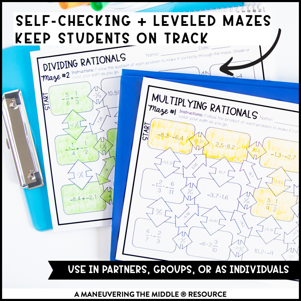 Rational Number Operations Activity Bundle 7th Grade - Maneuvering the ... Rational Number Operations Activity Bundle 7th Grade - Maneuvering the ...