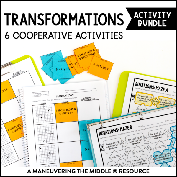 Transformations Activity Bundle 8th Grade - Maneuvering the Middle