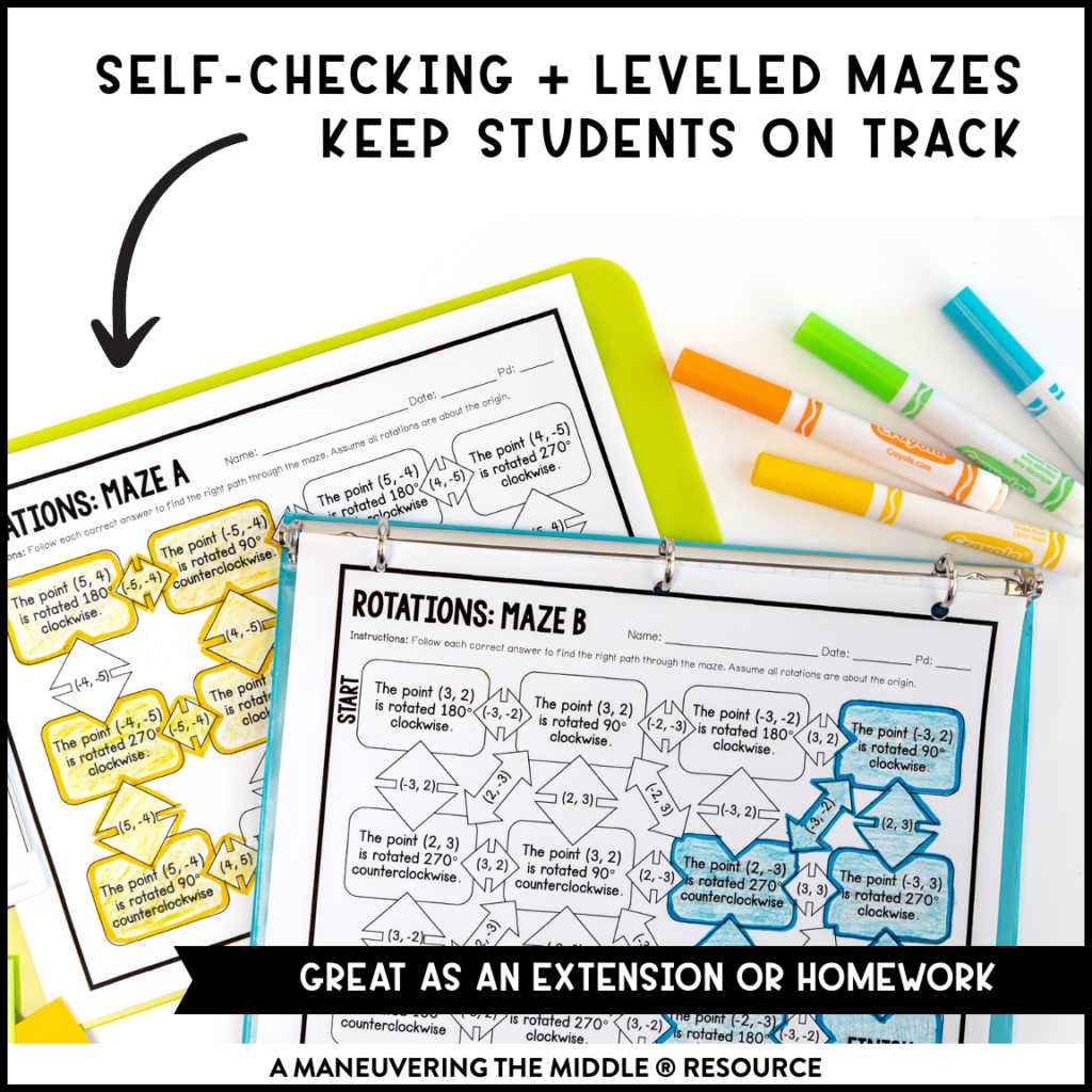 Transformations Activity Bundle 8th Grade - Maneuvering the Middle
