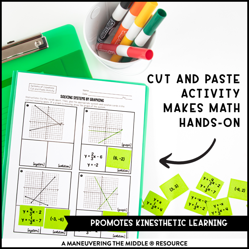 Systems of Equations Activity Bundle 8th Grade - Maneuvering the Middle Systems of Equations Activity Bundle 8th Grade - Maneuvering the Middle