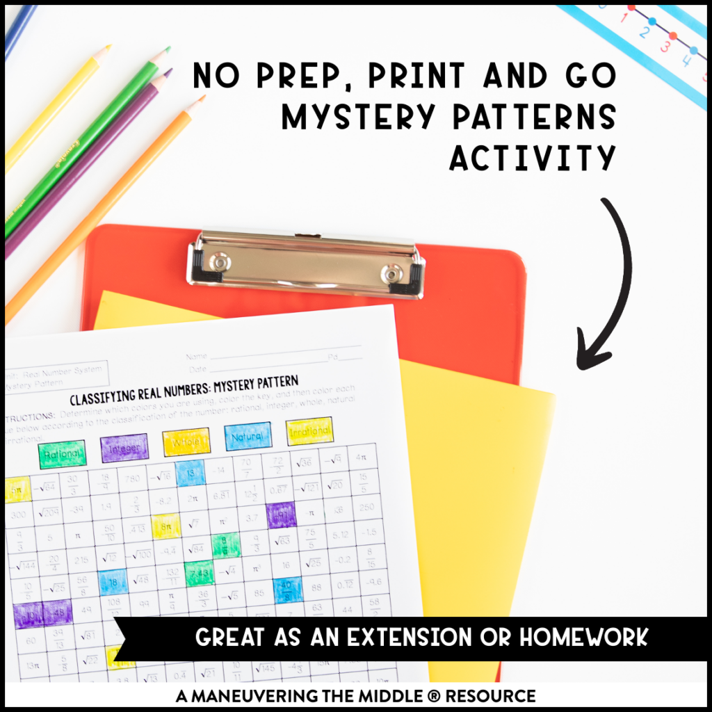 Real Number System Activity Bundle 8th Grade - Maneuvering the Middle