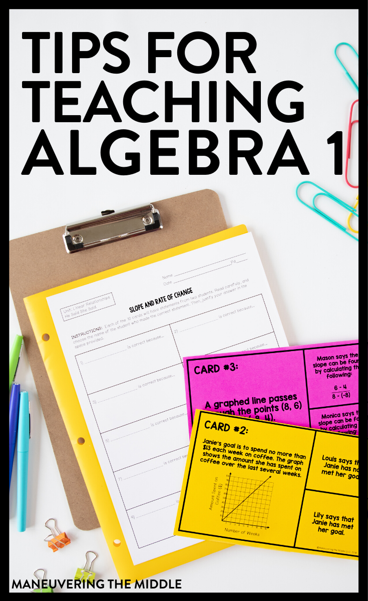 3 Tips For Teaching Algebra 1 Maneuvering The Middle