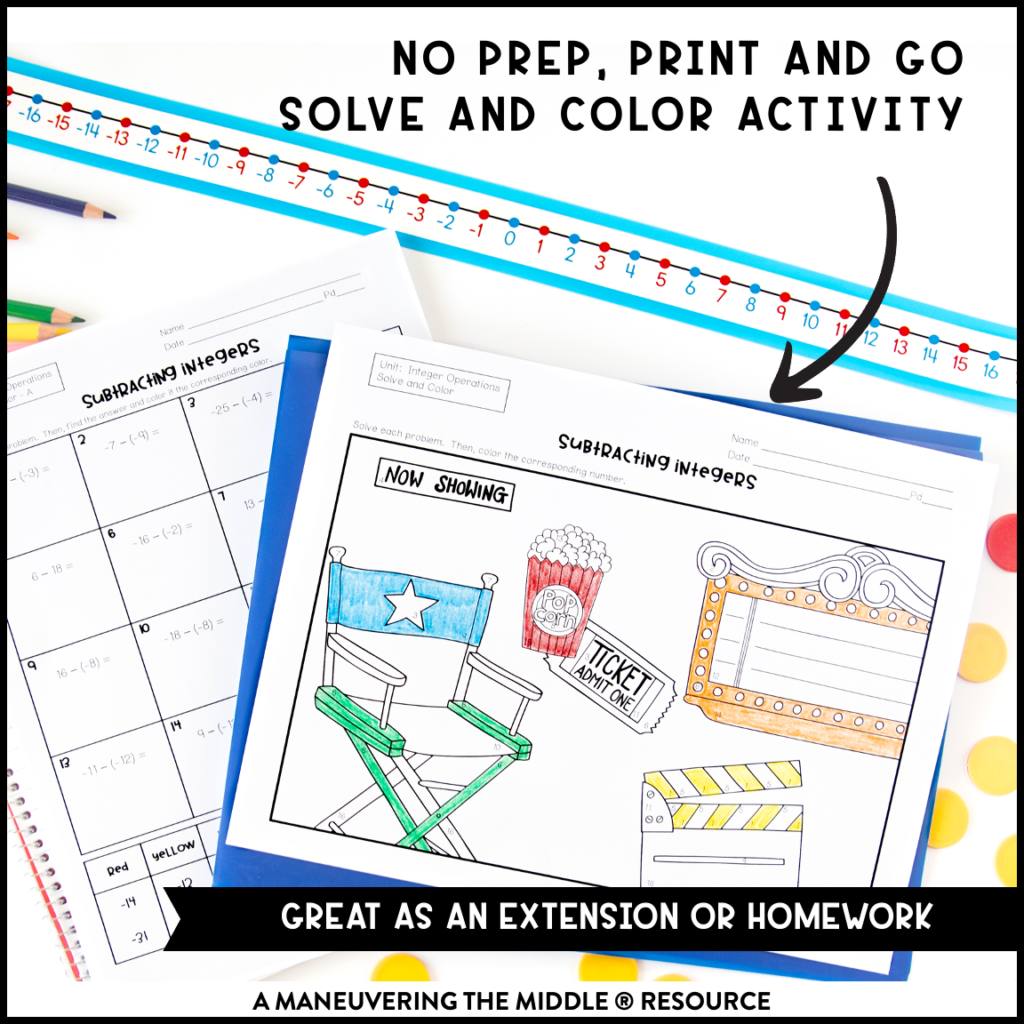 Integer Operations Activity Bundle - Maneuvering the Middle