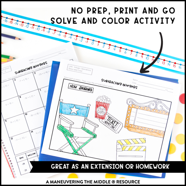 Integer Operations Activity Bundle - Maneuvering the Middle